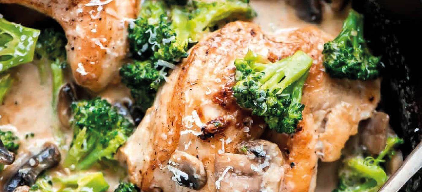 Quick & easy chicken, broccoli, mushroom bechamel sauce recipe!
